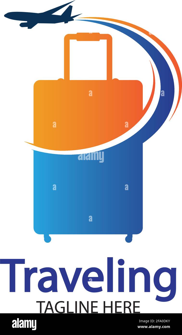 Travel logo, holidays, tourism, business trip company logo design. bag ...