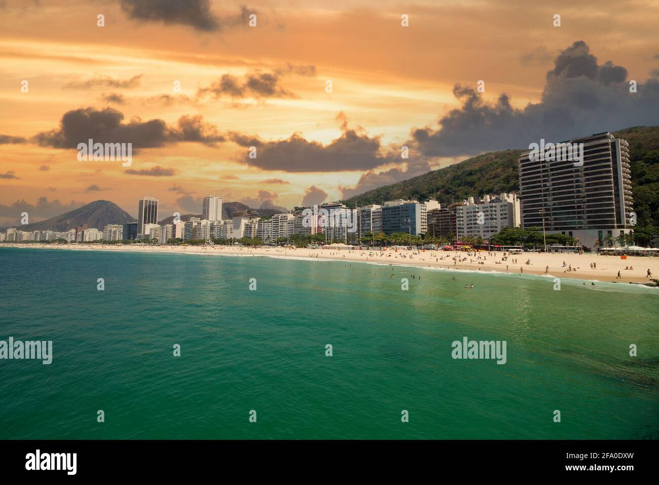 Copacabana beach in summer day in Rio de Janeiro Brazil Stock Photo - Alamy