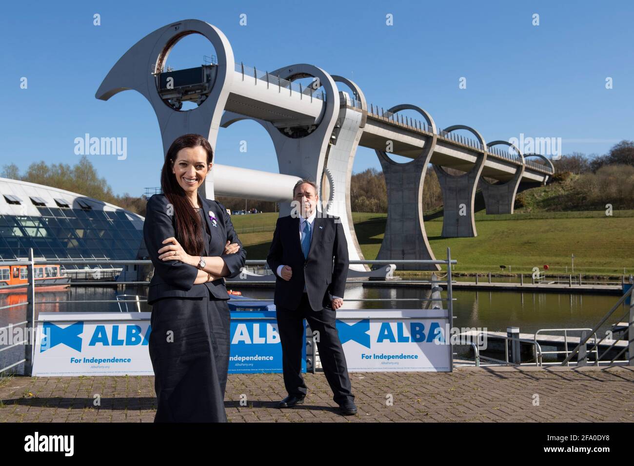 Falkirk, Scotland, UK. 21st Apr, 2021. PICTURED: (L-R) Tasmina Ahmed ...