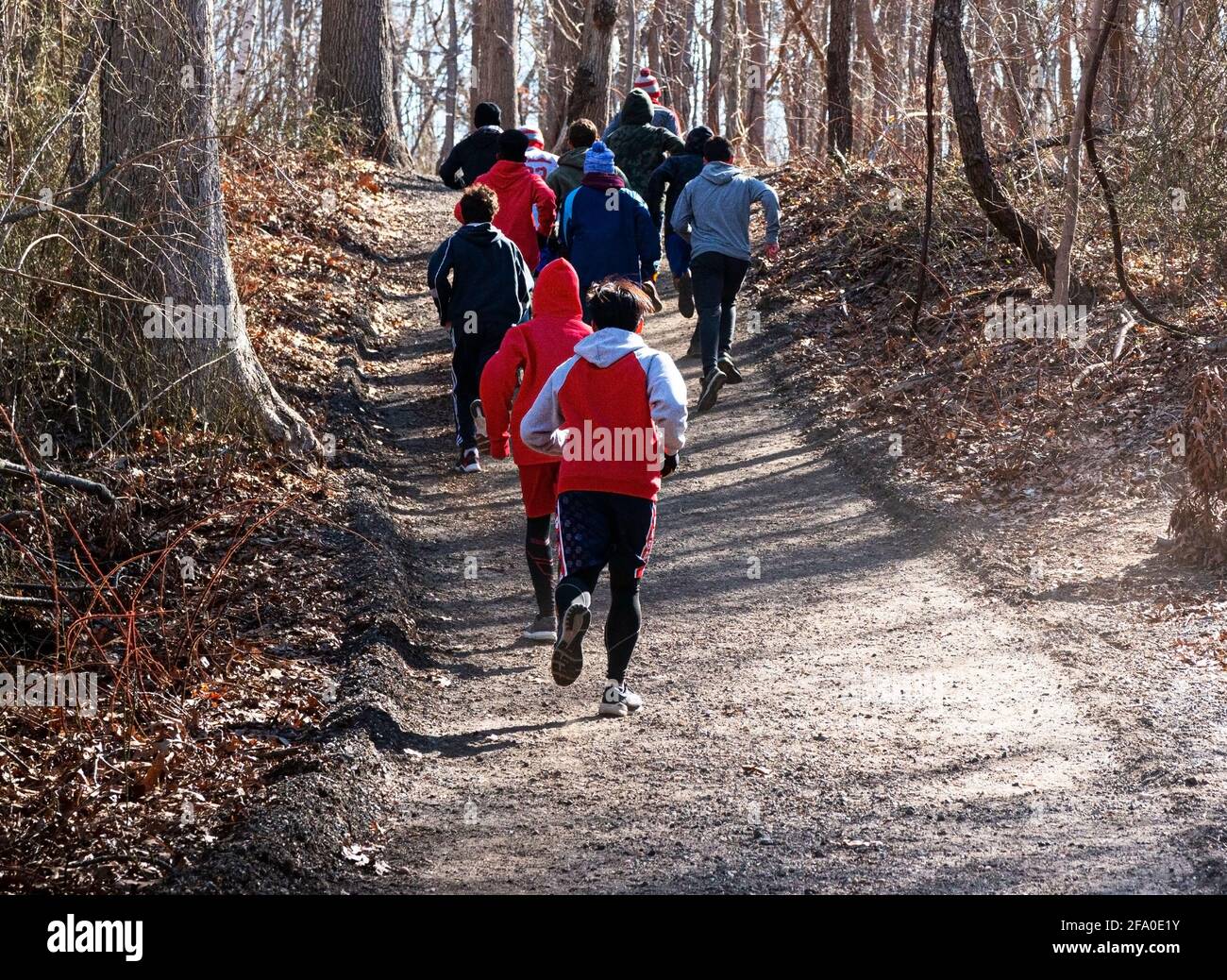Kids run up a steep hi-res stock photography and images - Alamy