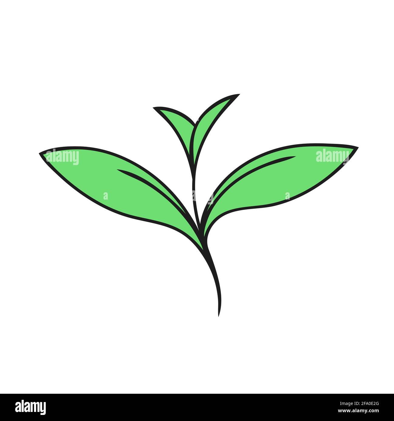 Green sprout of a plant on a white background. Ecology symbol. Vector ...