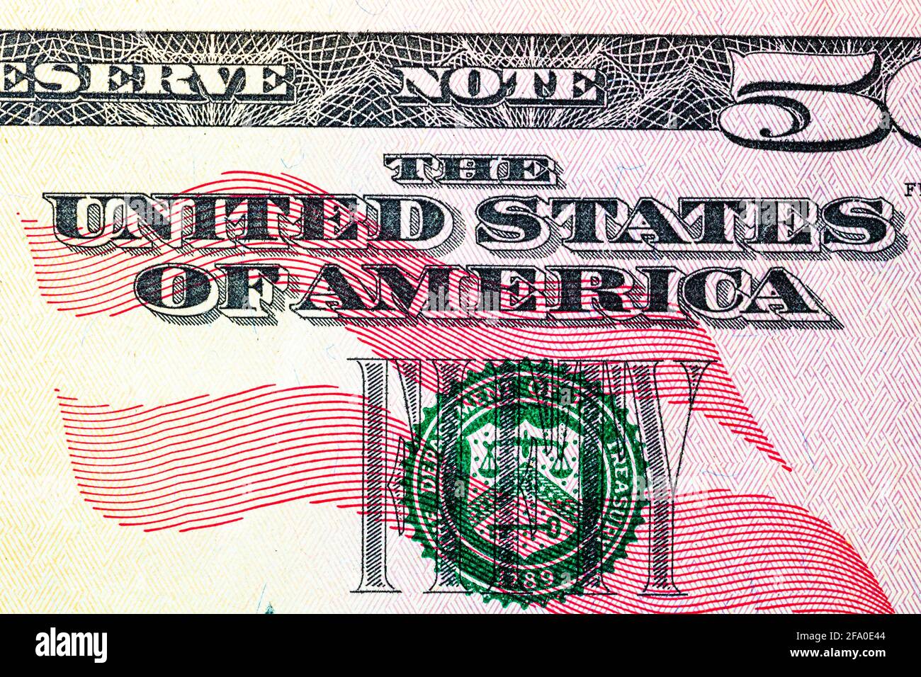 Closeup of USD banknote details - world money, inflation and economy ...