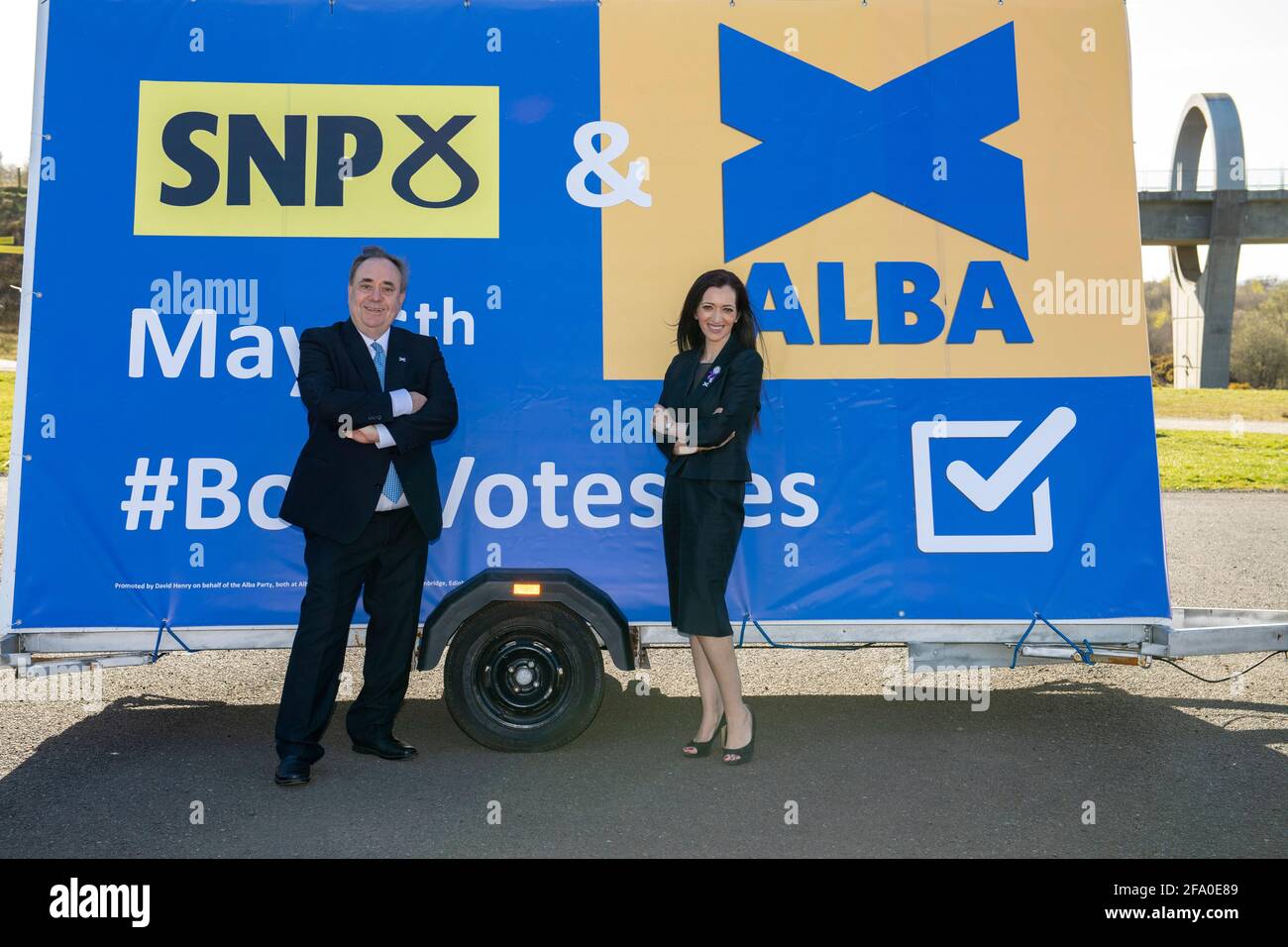 Tasmina ahmed sheikh alex salmond alba billboard backdrop hi-res stock ...