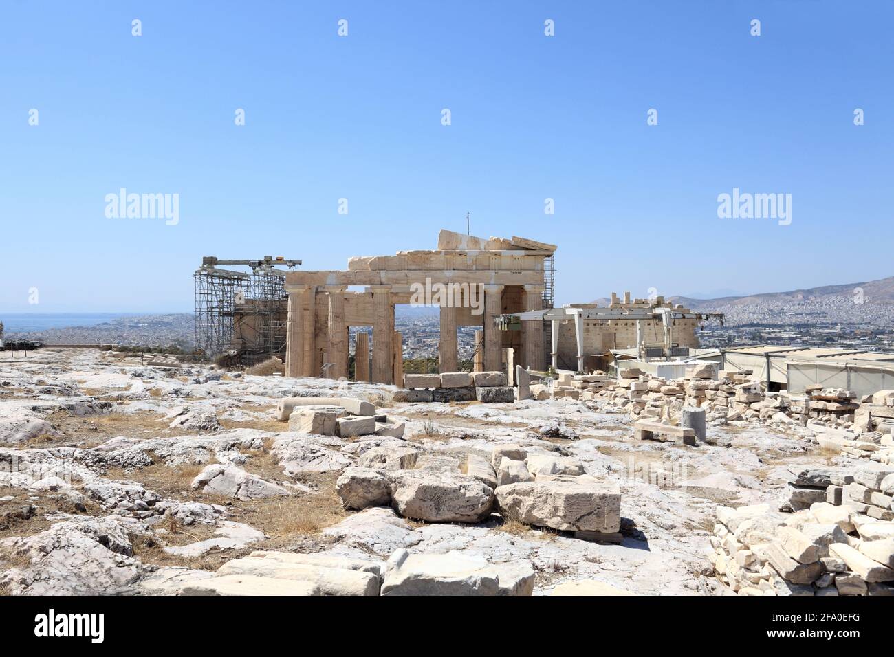 Reconstruction of Parthenon temple on the Athenian Acropolis, Greece ...