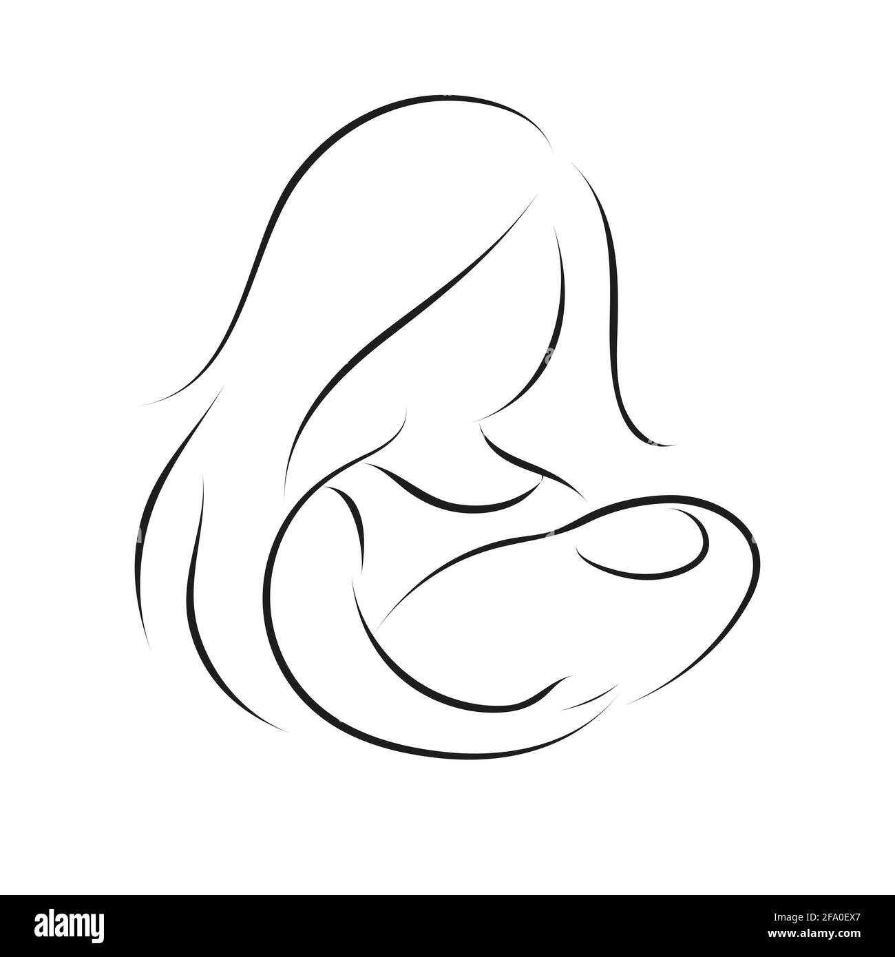 Mother Baby Outline
