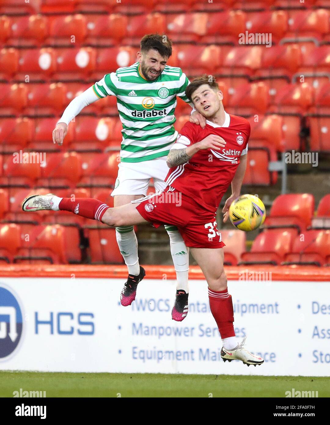 Celtic's Greg Taylor (left) and Aberdeen's Matthew Kennedy battle for ...
