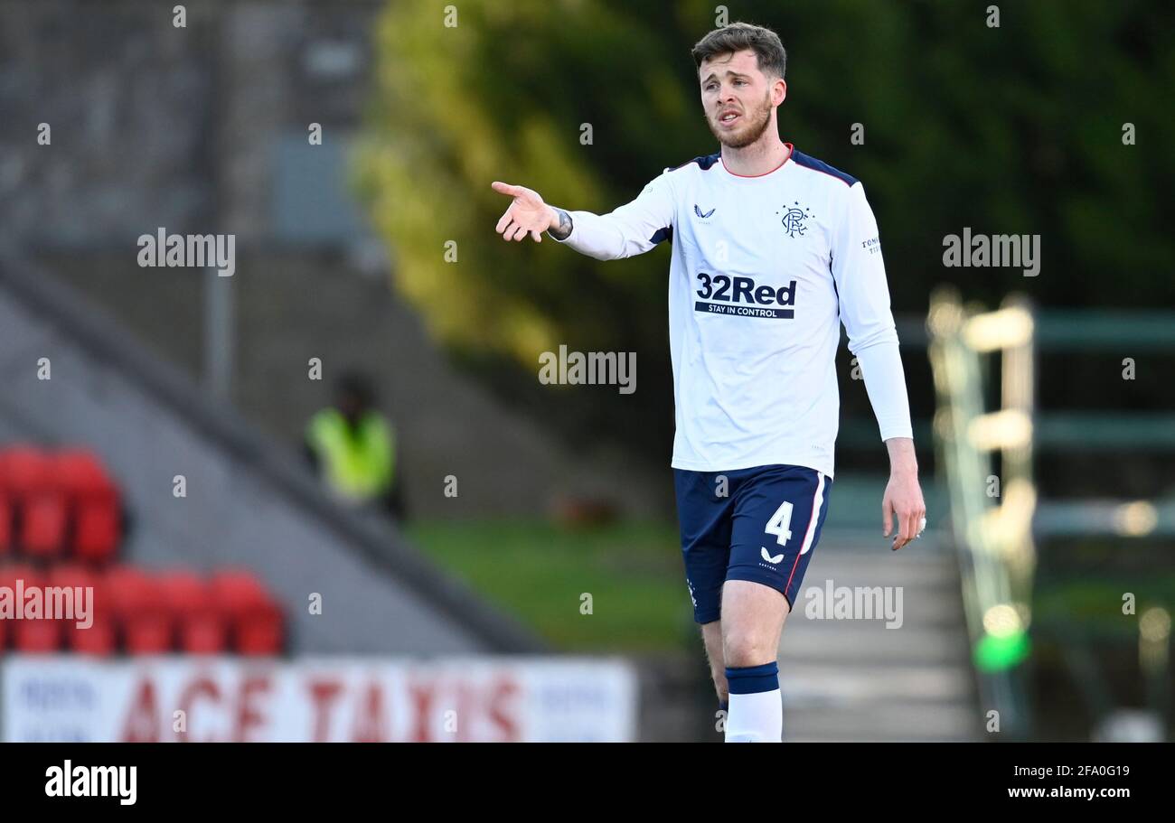 Rangers' Jack Simpson gestures during the Scottish Premiership match at ...