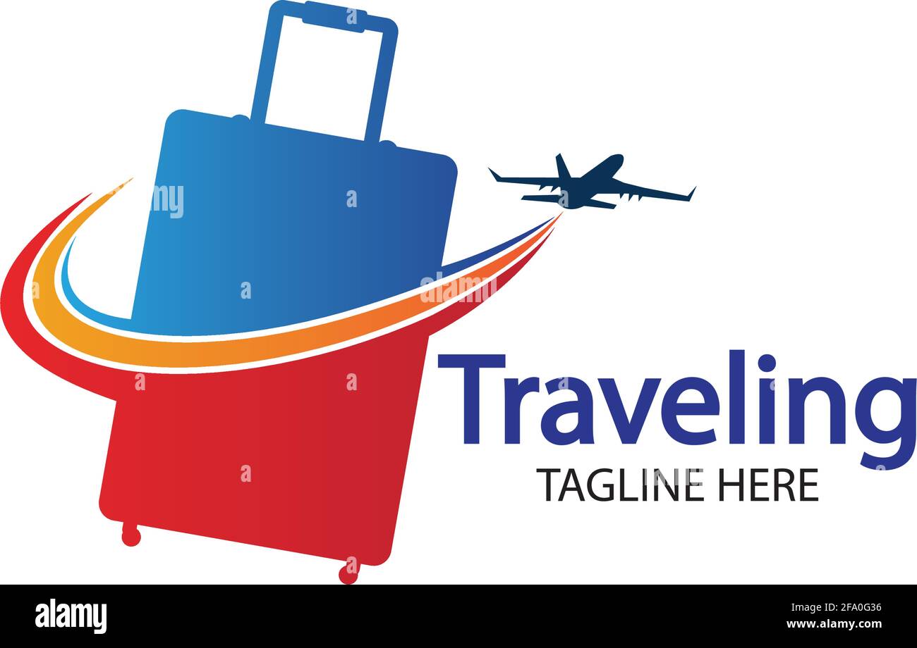 Travel logo, holidays, tourism, business trip company logo design. bag ...