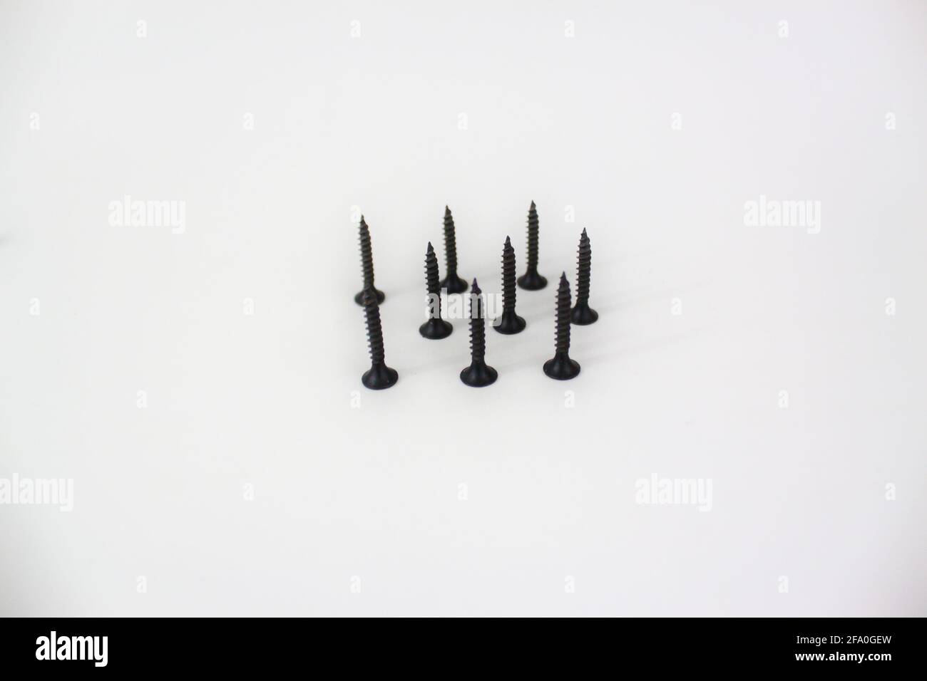 Self-driving black screw set isolated on white background Stock Photo ...