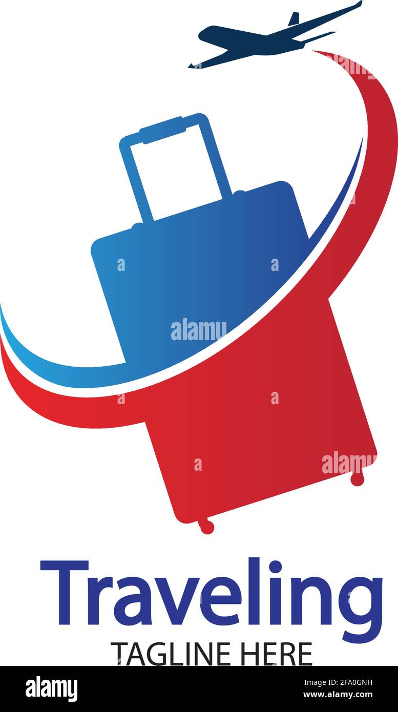 Travel logo, holidays, tourism, business trip company logo design. bag ...