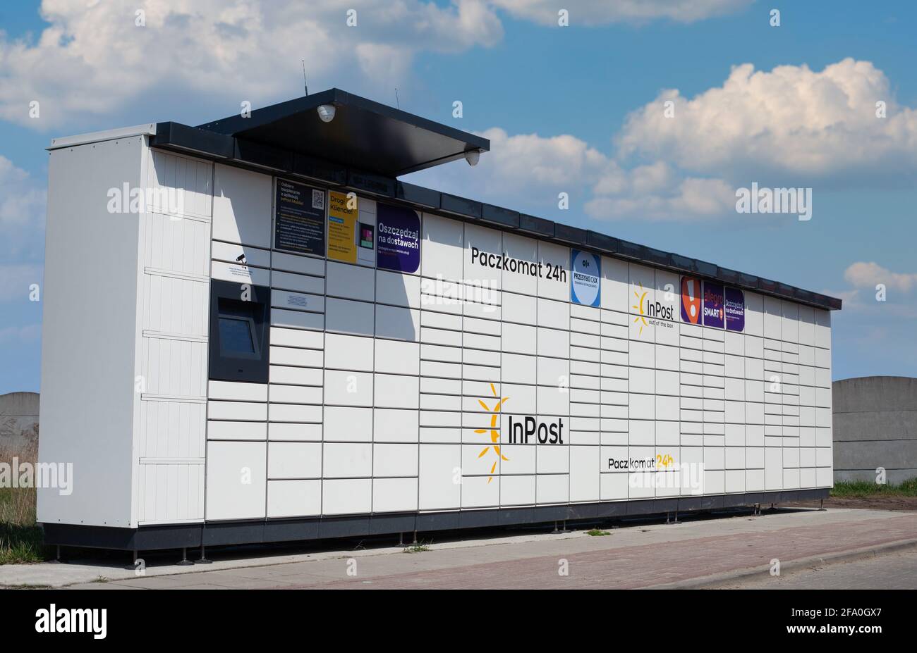 Poland, Plewiska - April 20, 2021: InPost Paczkomat automated parcel ...