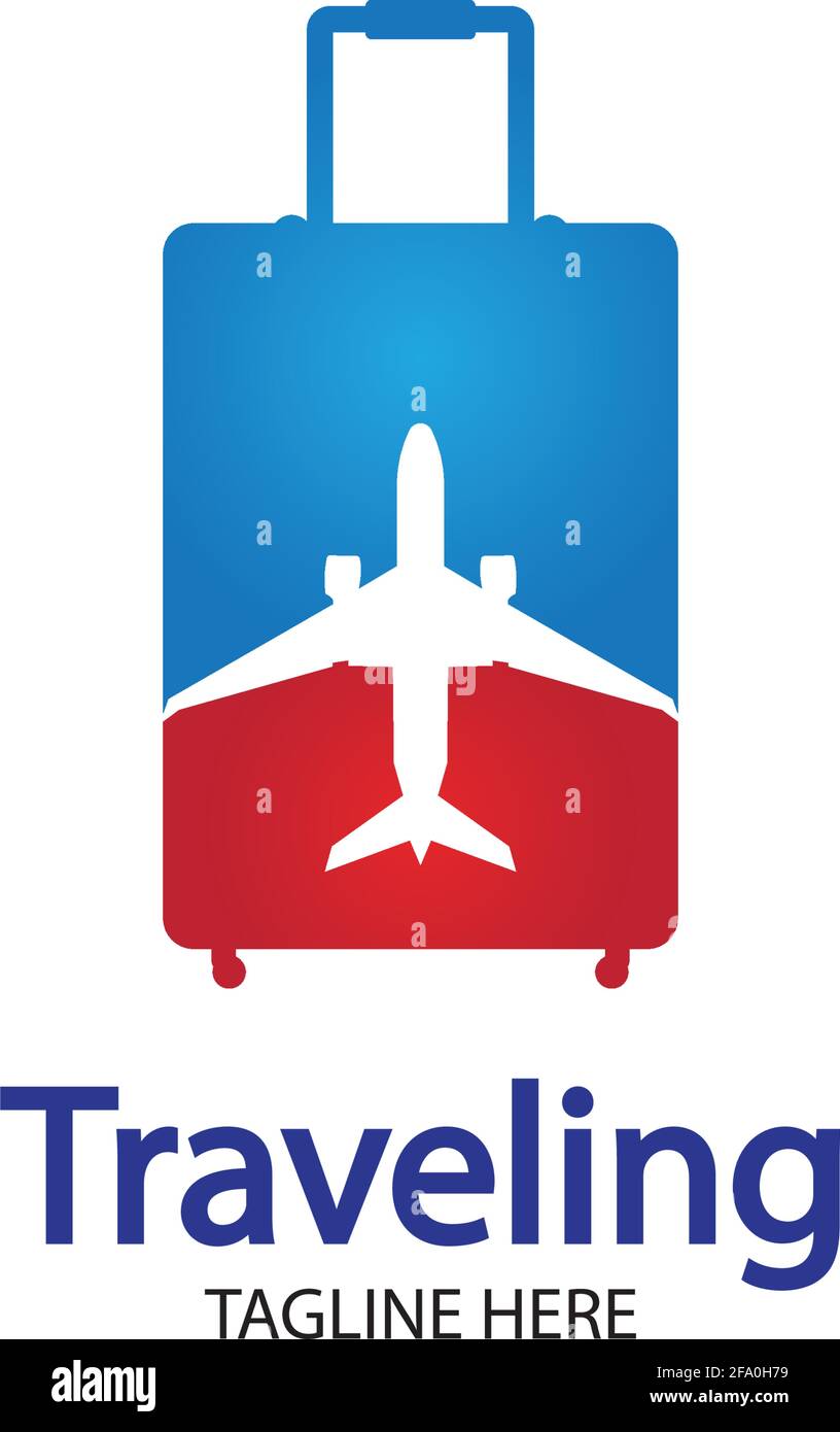 Travel logo, holidays, tourism, business trip company logo design. bag ...