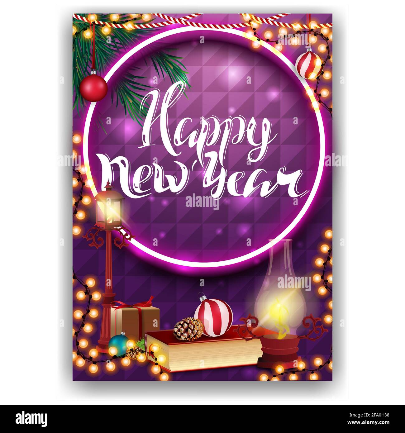 Neon sign happy new Cut Out Stock Images & Pictures - Alamy