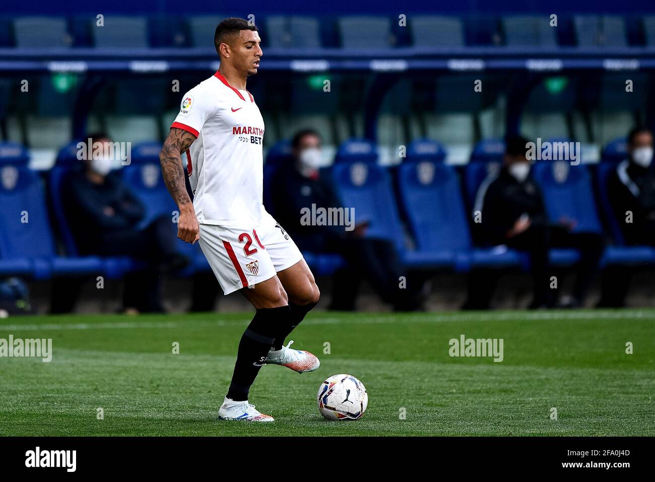 VALENCIA, SPAIN - APRIL 21: Diego Carlos of Sevilla FC during the La ...