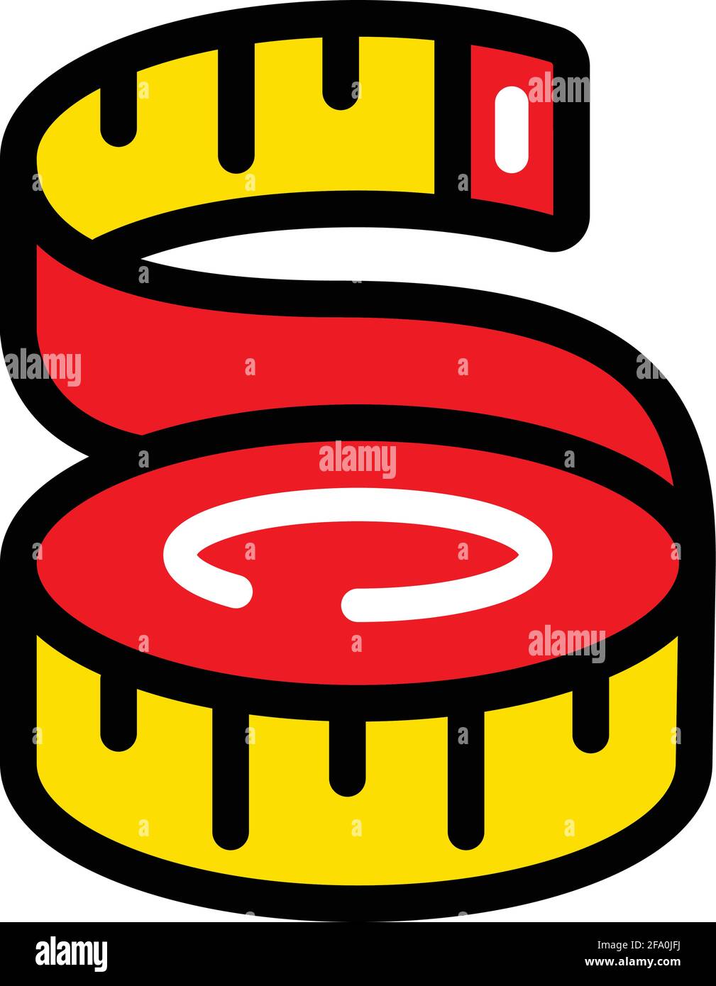 Measuring tape simple color icon. Meter vector illustration on white ...