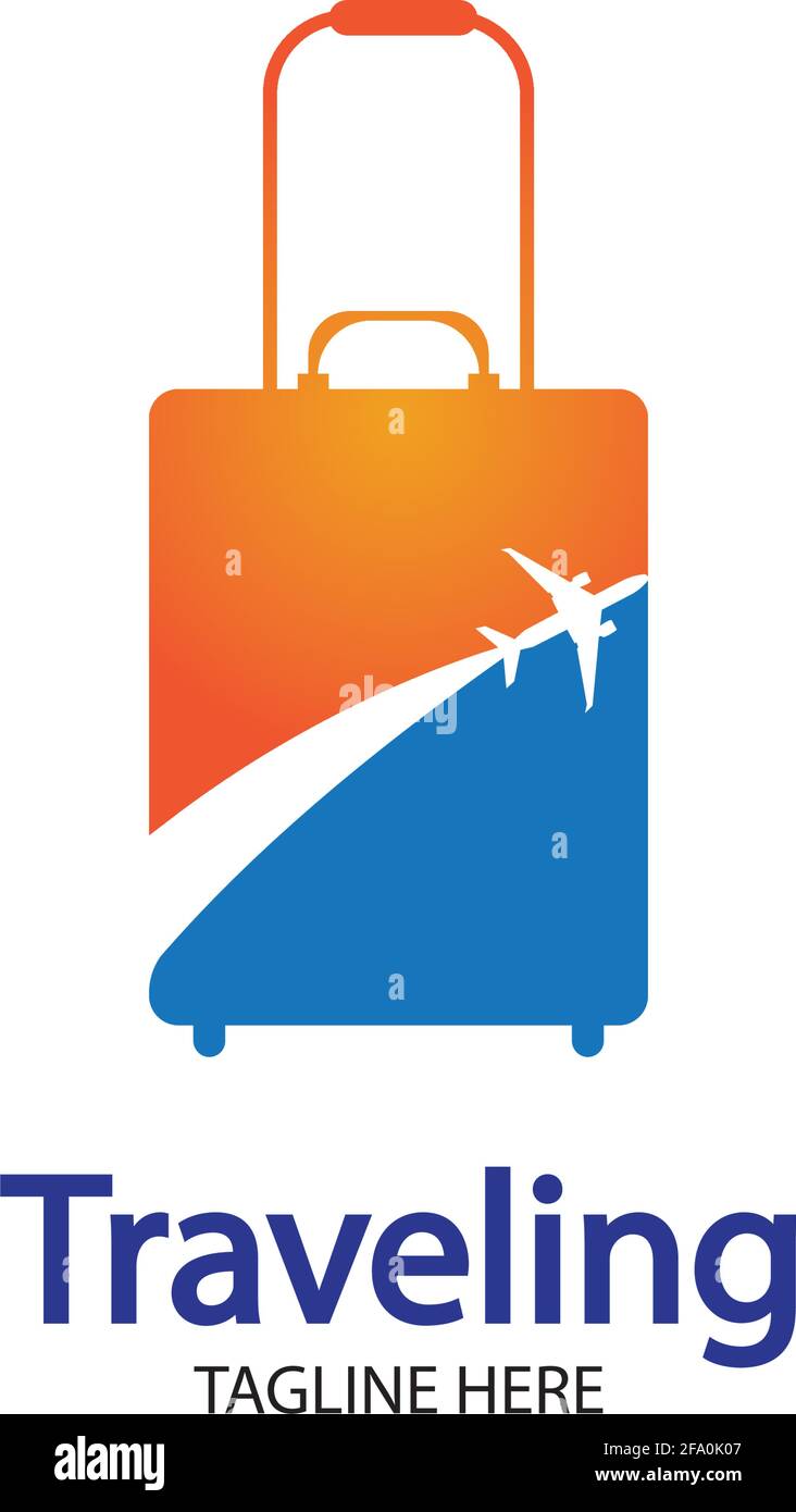 Travel logo, holidays, tourism, business trip company logo design. bag ...