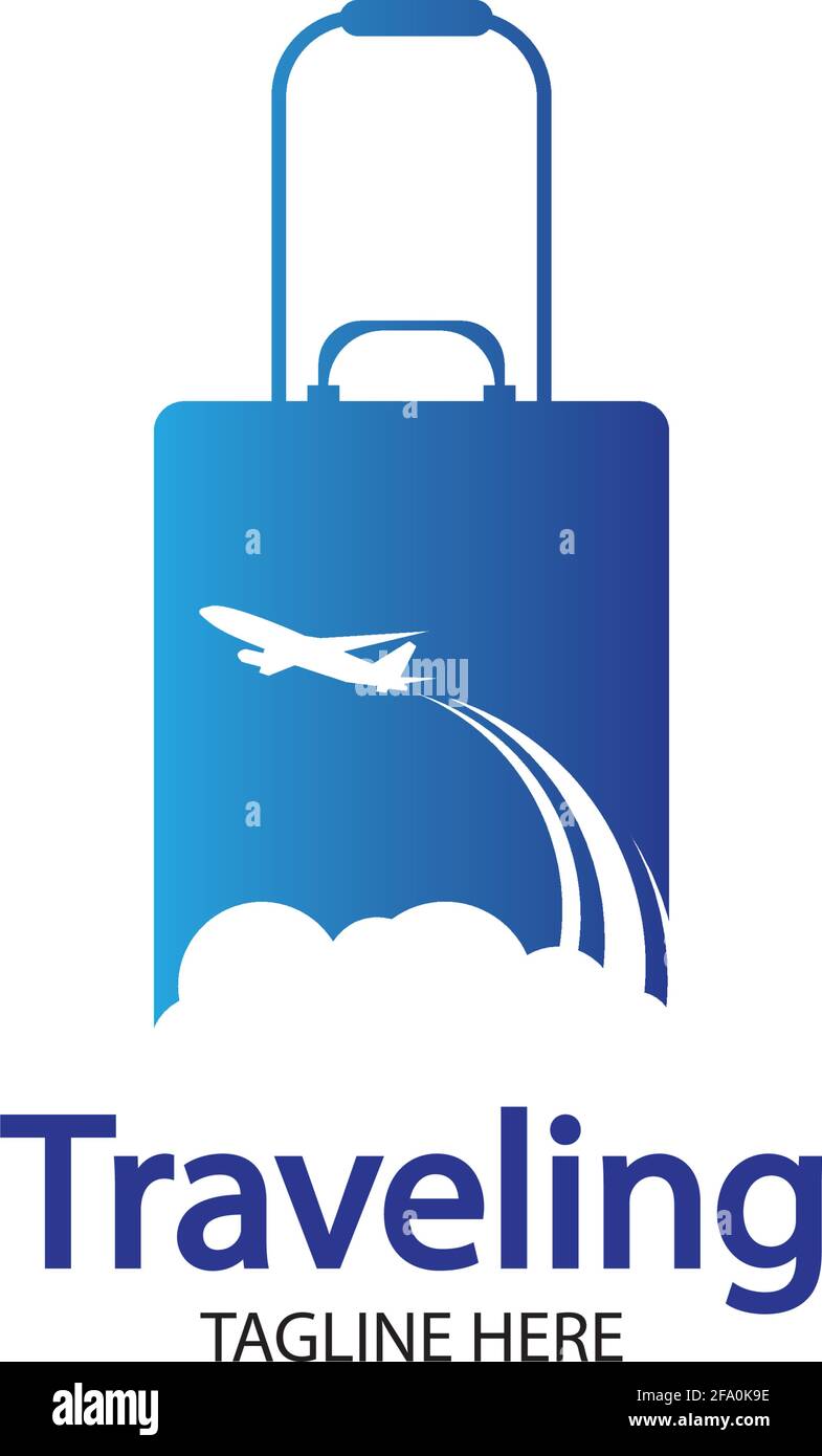 Travel logo, holidays, tourism, business trip company logo design. bag ...