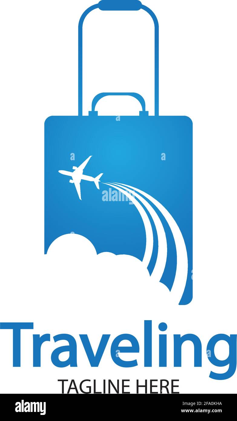 Travel logo, holidays, tourism, business trip company logo design. bag ...
