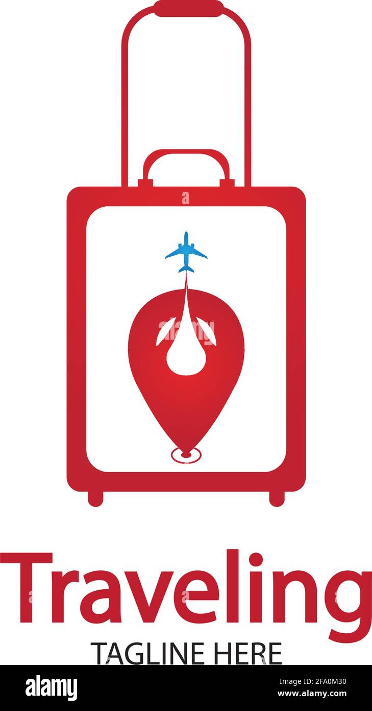 Travel logo, holidays, tourism, business trip company logo design. bag ...