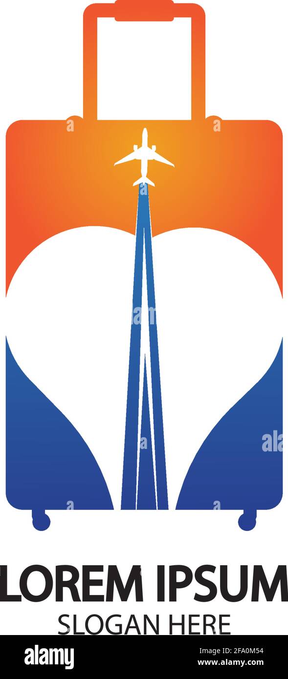 Travel logo, holidays, tourism, business trip company logo design. bag ...