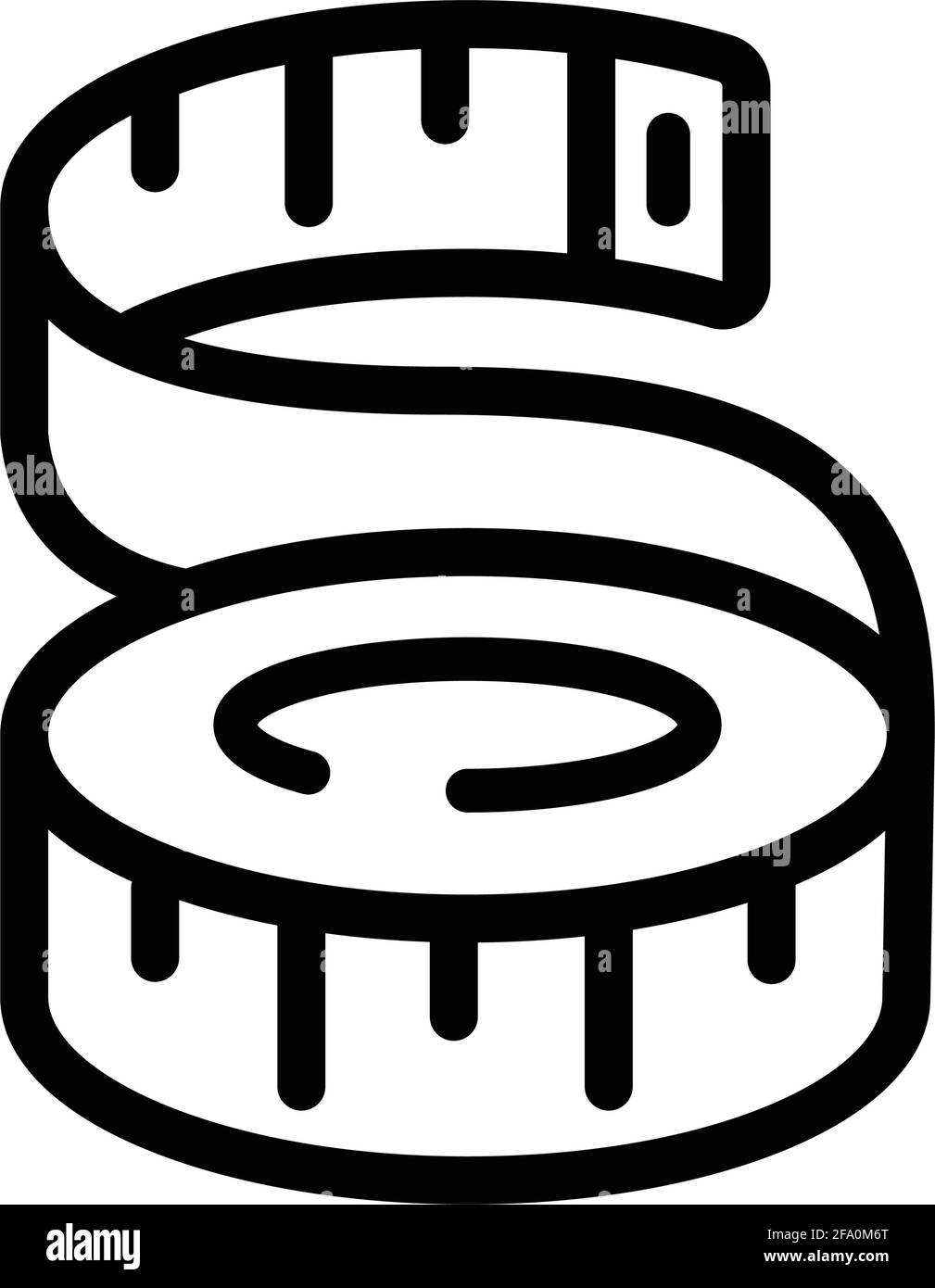 Measuring tape outline icon. Meter vector illustration on white ...