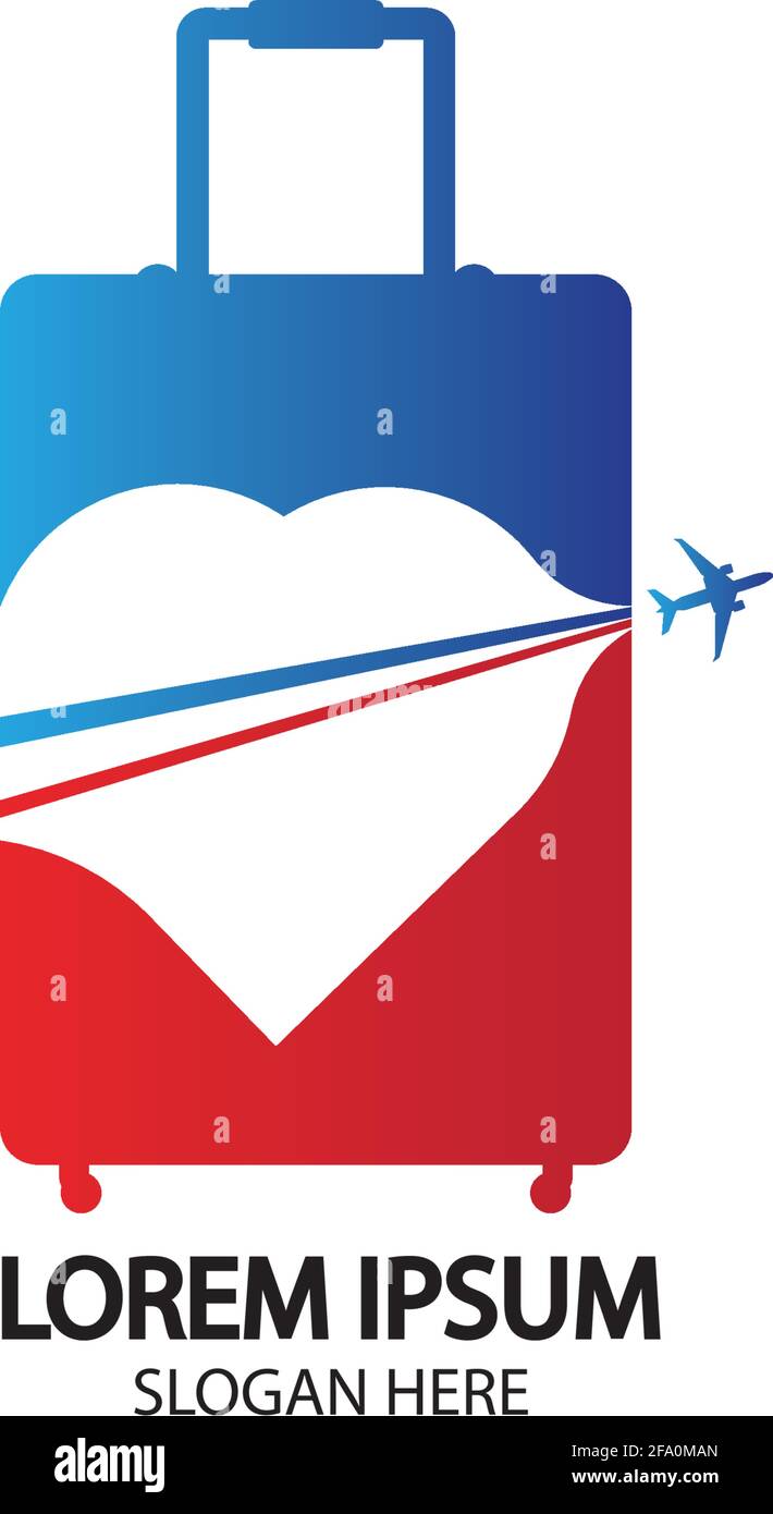 Travel logo, holidays, tourism, business trip company logo design. bag ...