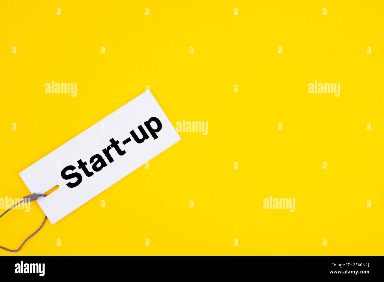 Top view of a label tag with the writing "Start-up" - company formation ...