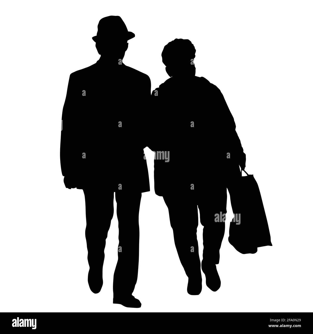 Old senior elderly couple silhouette hi-res stock photography and ...