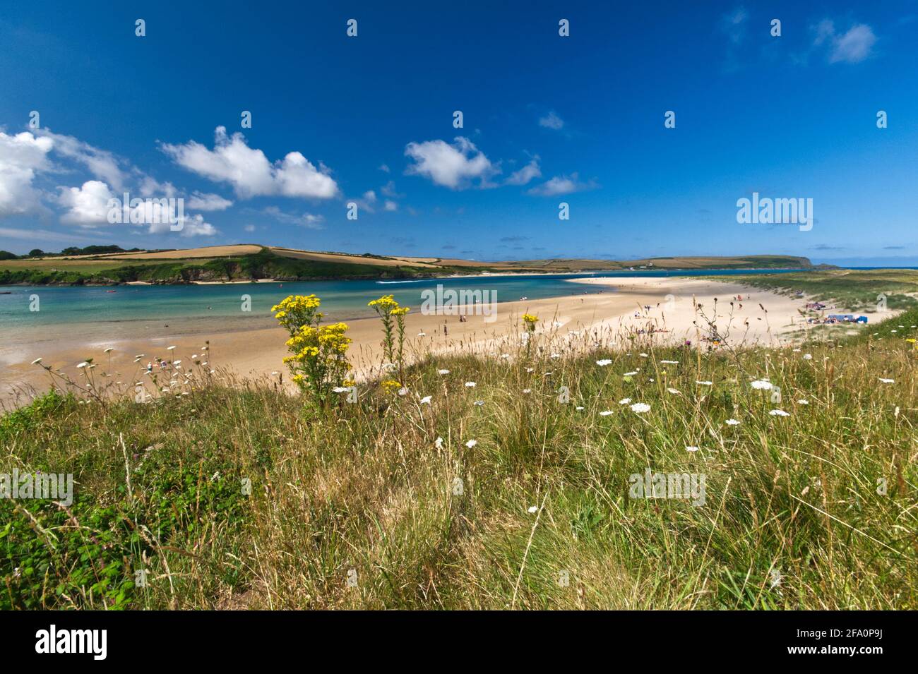 Camel Estuary, Padstow, England. Lined with golden sandy beaches Stock ...