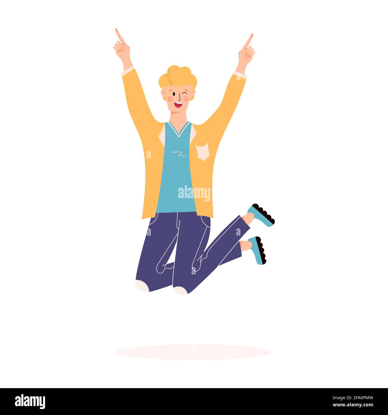 Happy jumping people Stock Vector Image & Art - Alamy