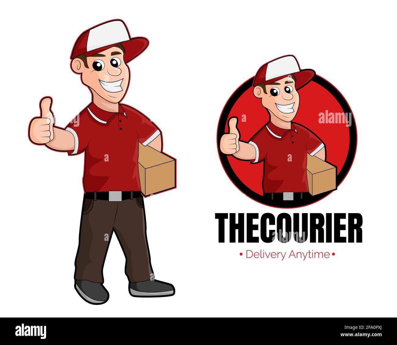 Illustration vector design of the courier mascot logo for business or ...