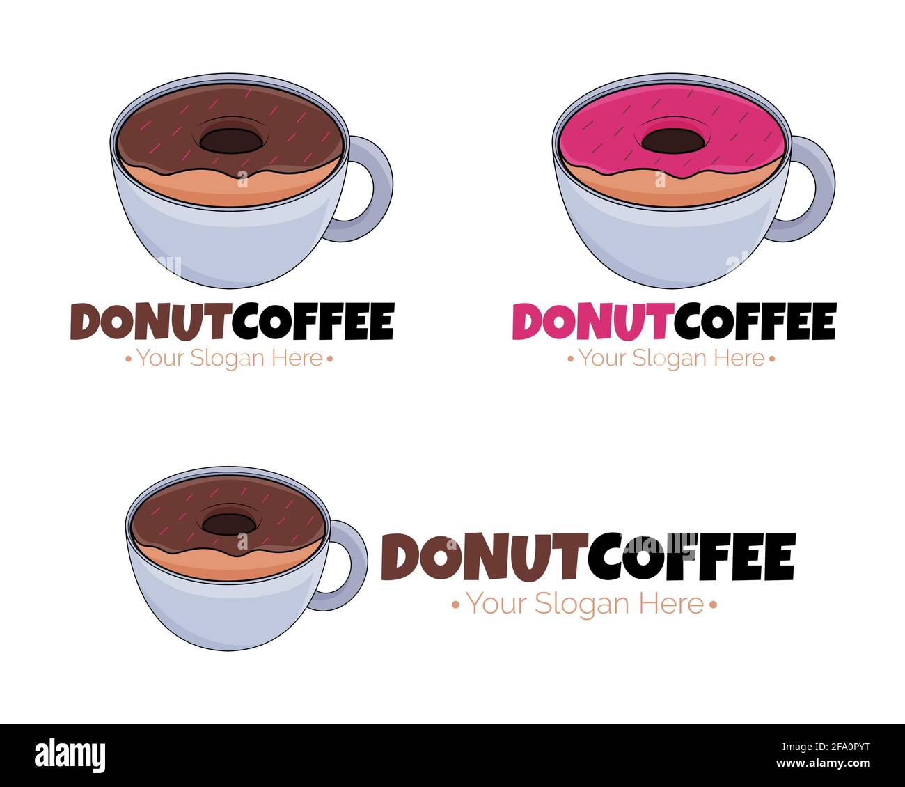 Illustration vector design of donut coffee logo template for your ...