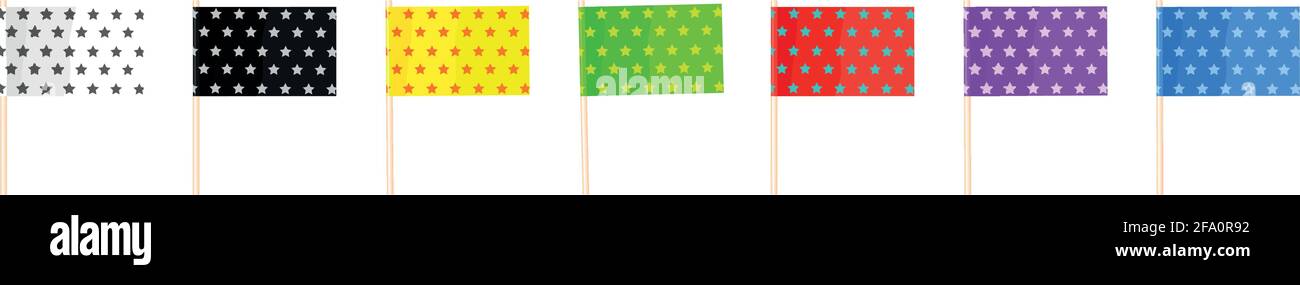 A set of colorful rectangular flags. Vector illustration Stock Vector ...