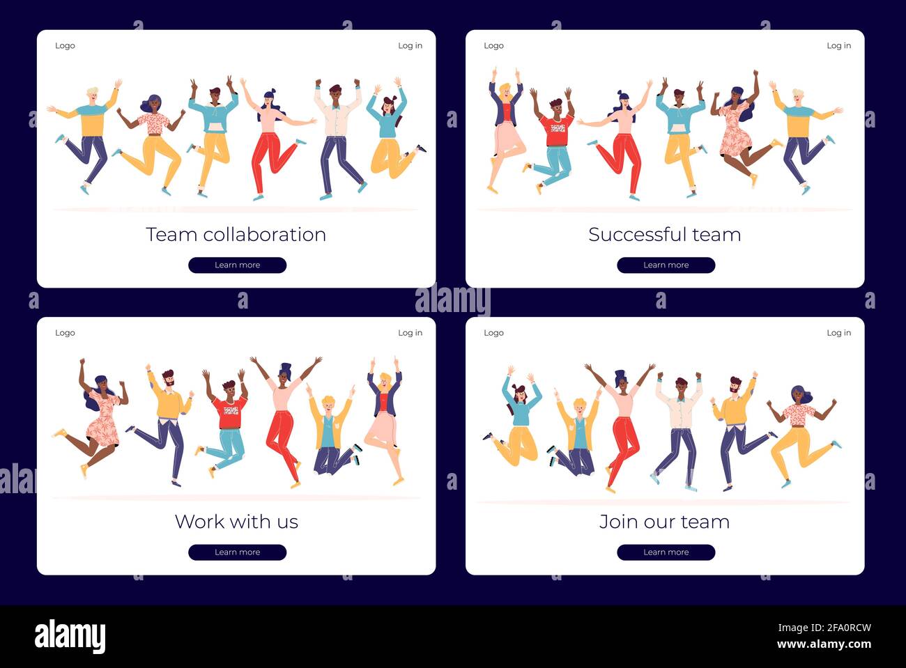 Happy jumping people Stock Vector Image & Art - Alamy