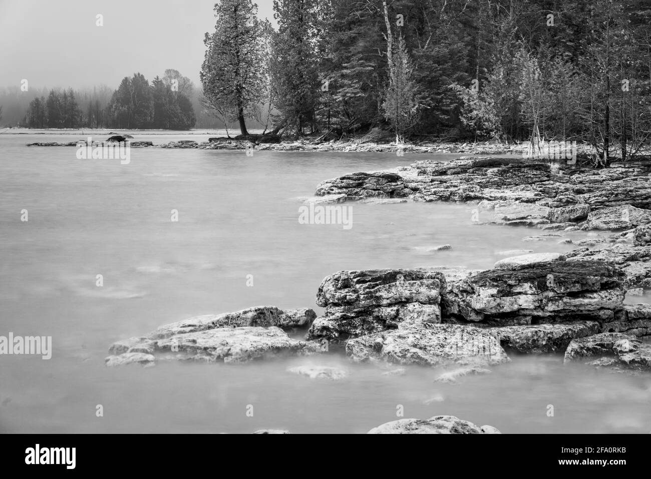 Shoreline lake michigan on Black and White Stock Photos & Images - Alamy