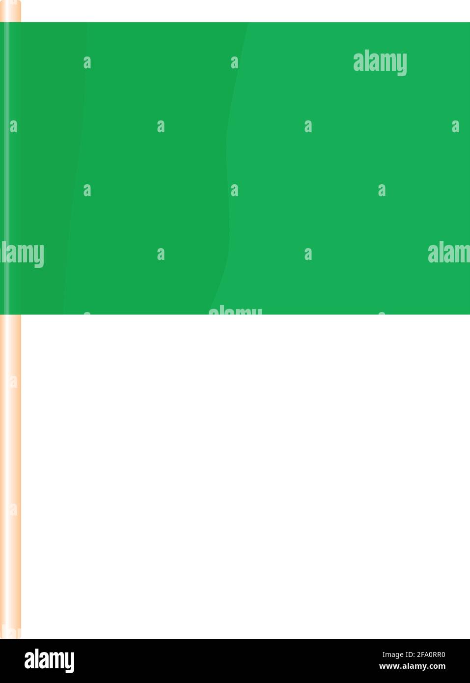 A colored flag on a flagpole. Green flag. Vector illustration Stock ...