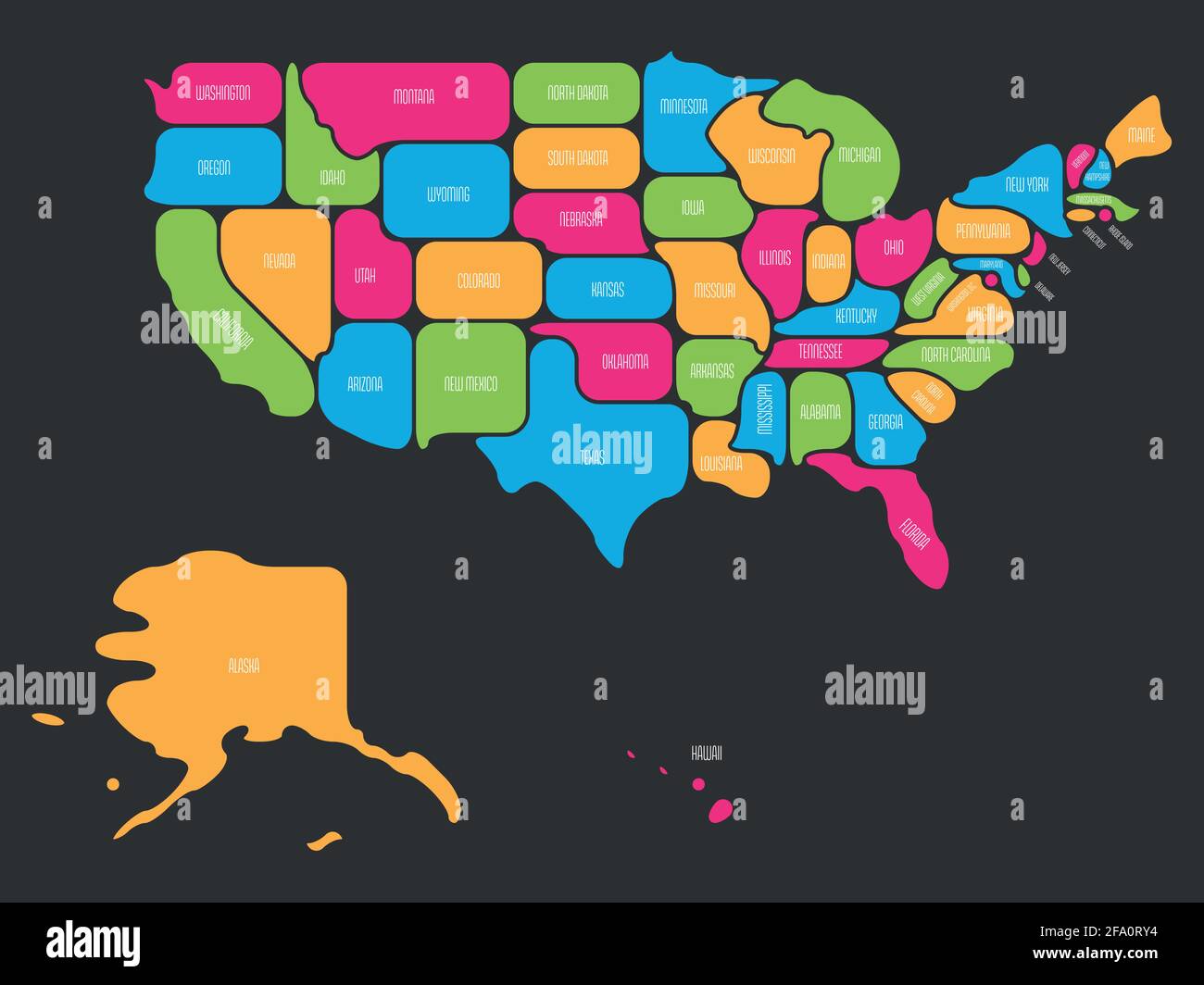 Simplified smooth map of USA Stock Vector Image & Art - Alamy