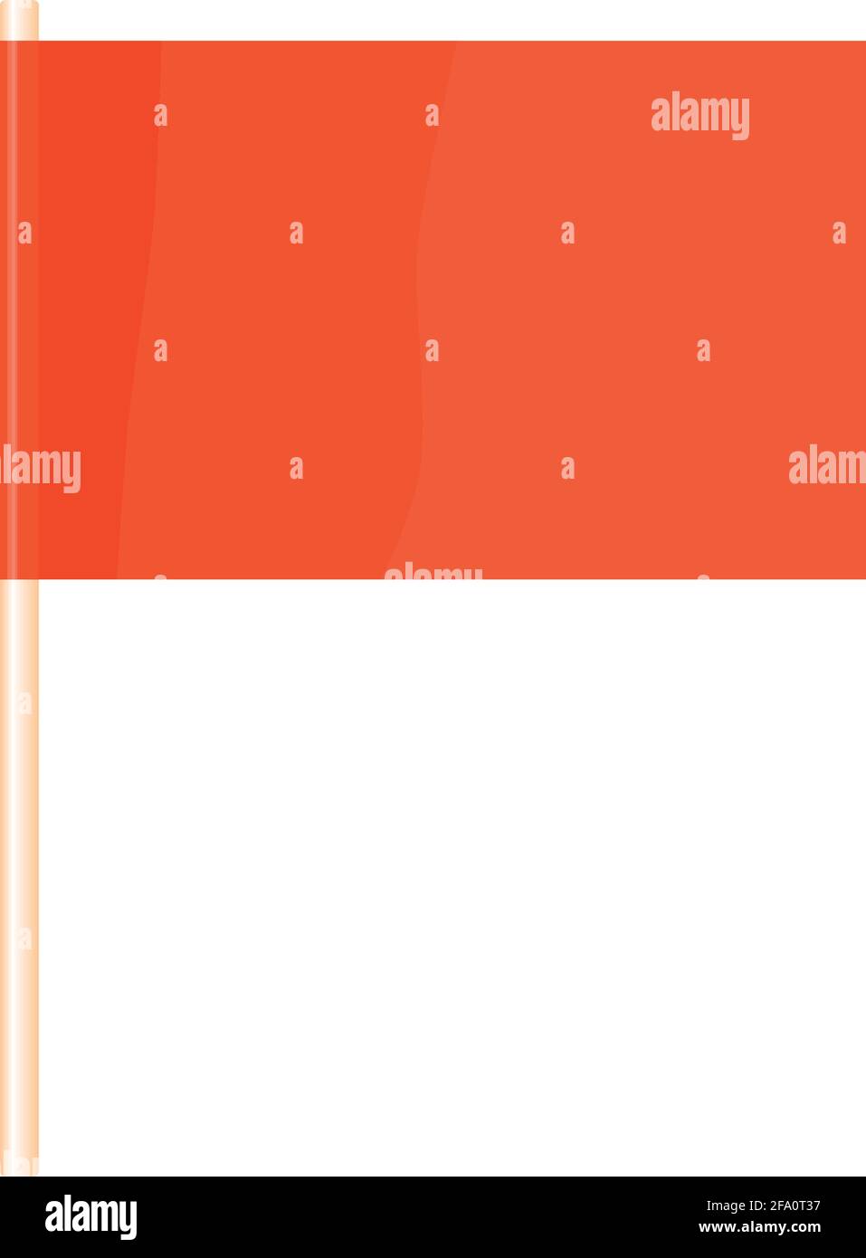 A colored flag on a flagpole. Orange flag. Vector illustration Stock ...