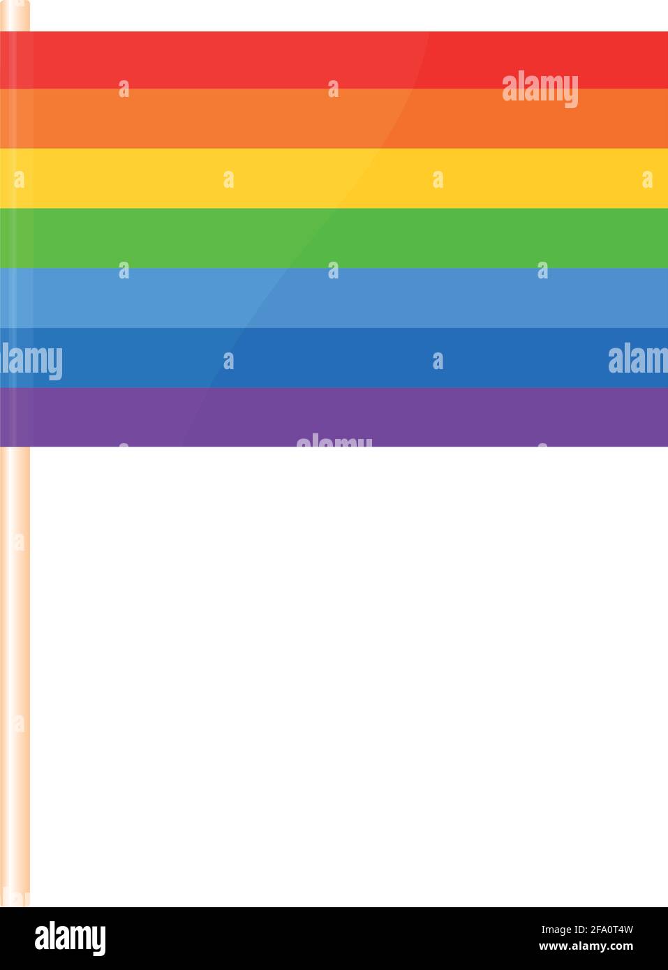 A colored flag on a flagpole. Seven colors of the rainbow.. Vector ...