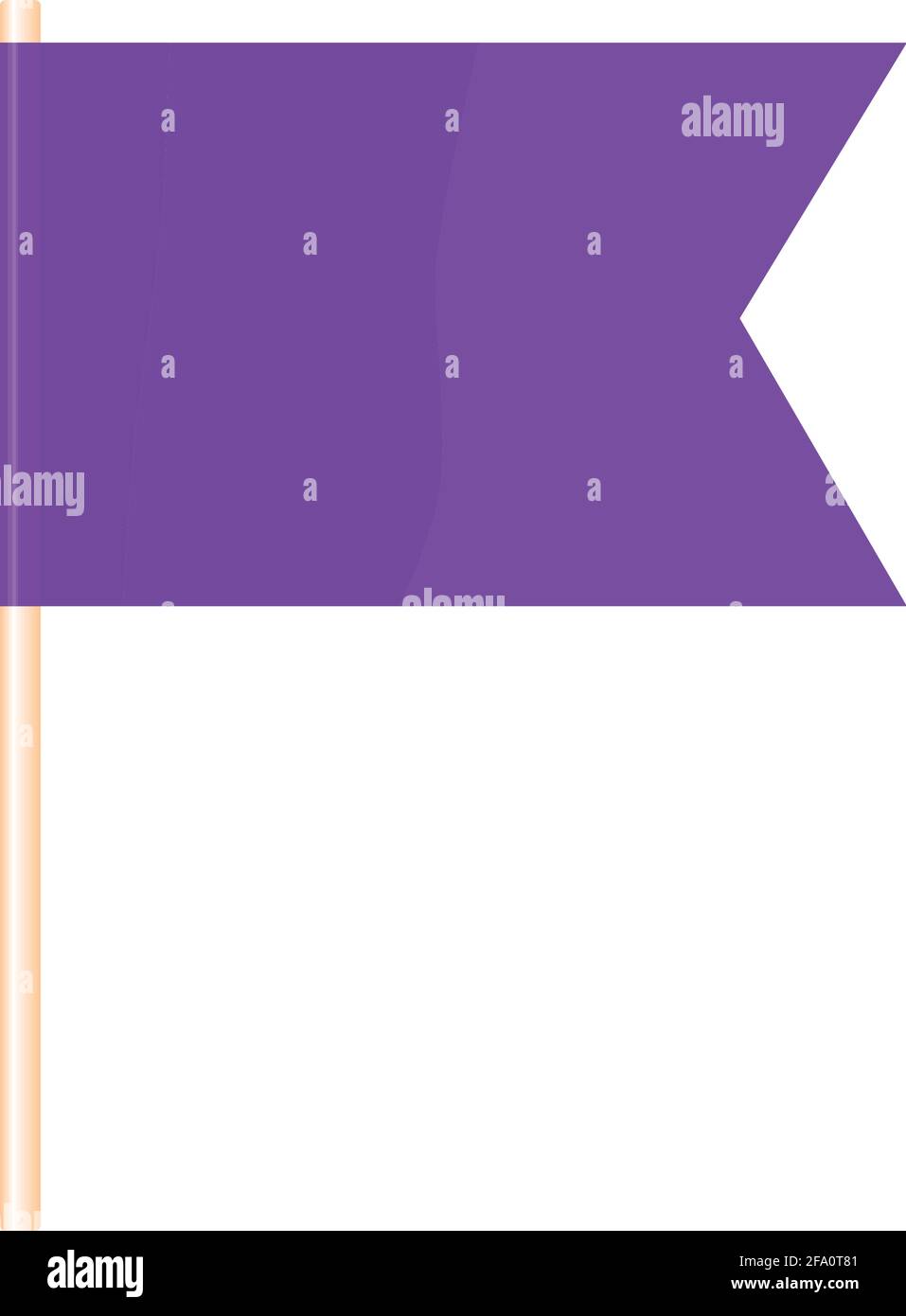 A colored flag on a flagpole. Violet flag. Vector illustration Stock ...