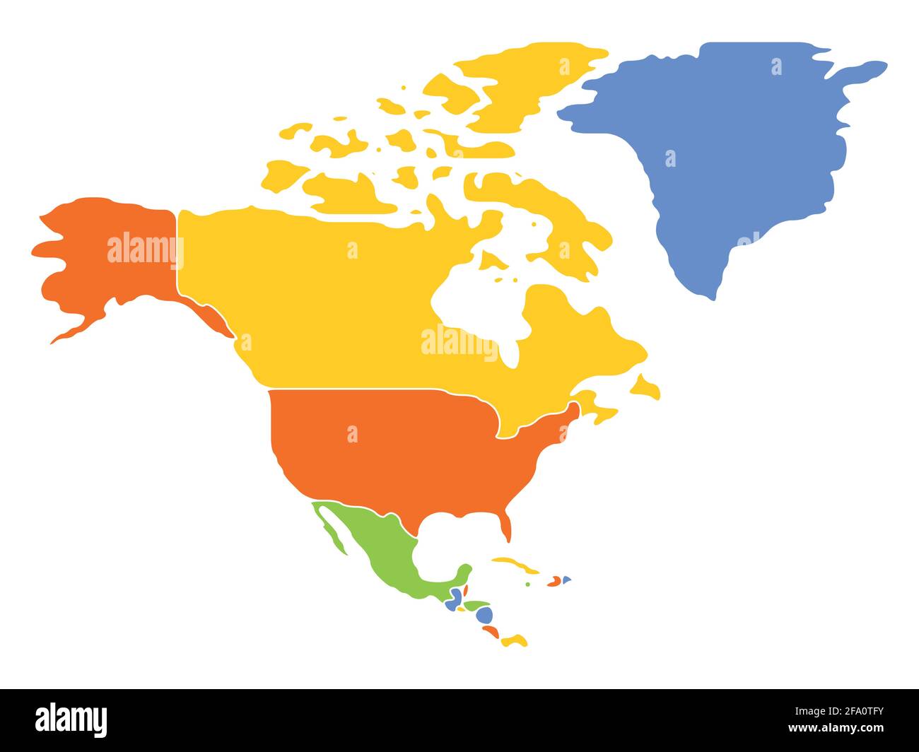 Stylized map continent north Cut Out Stock Images & Pictures - Alamy