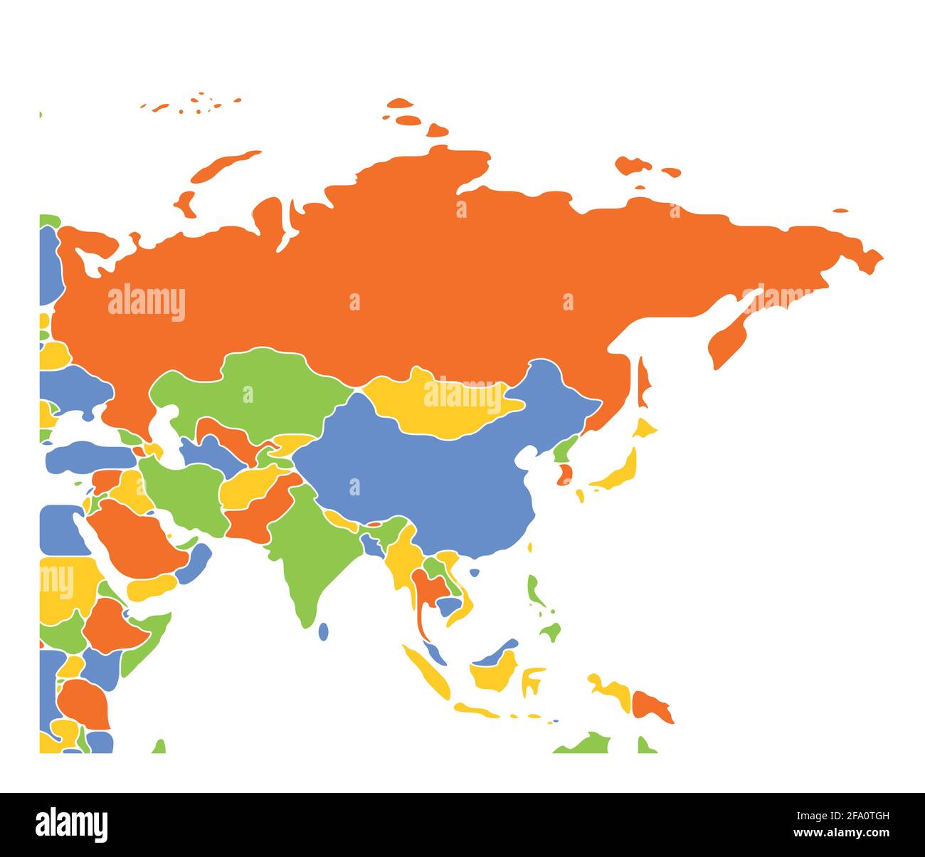 Smooth map of Asia continent Stock Vector Image & Art - Alamy