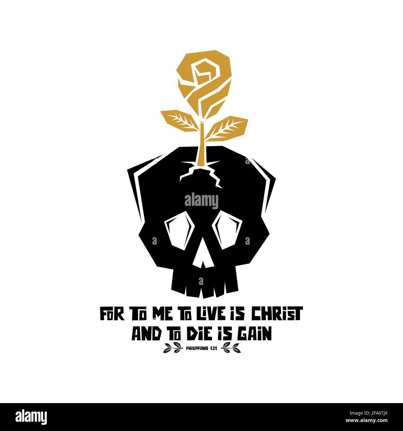 Biblical illustration. Christian art. For to me to live is Christ Stock ...