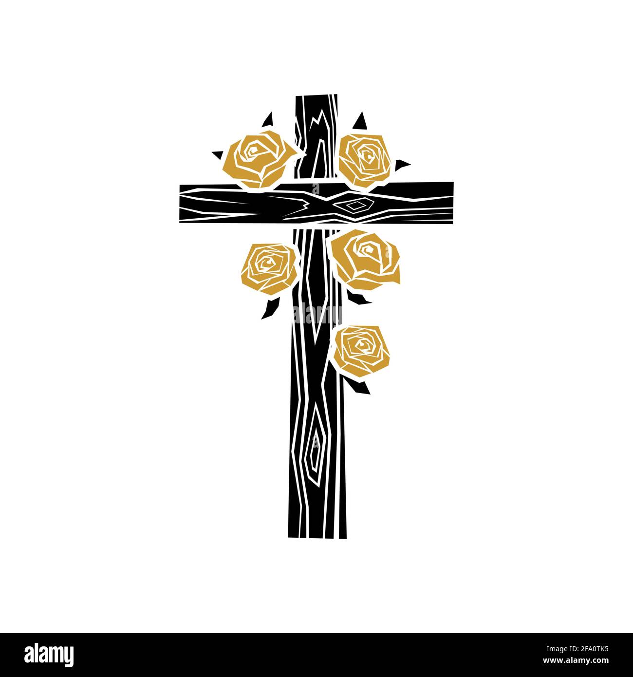 Biblical illustration. Christian art. Wooden cross of Jesus Christ ...