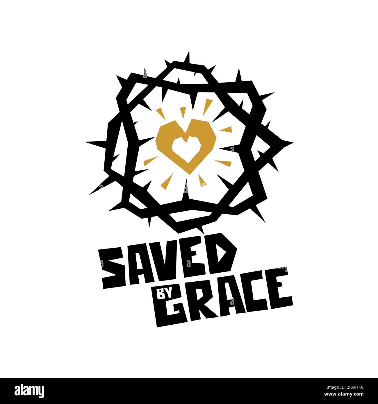 Biblical illustration. Christian art. Saved by Grace Stock Vector Image ...