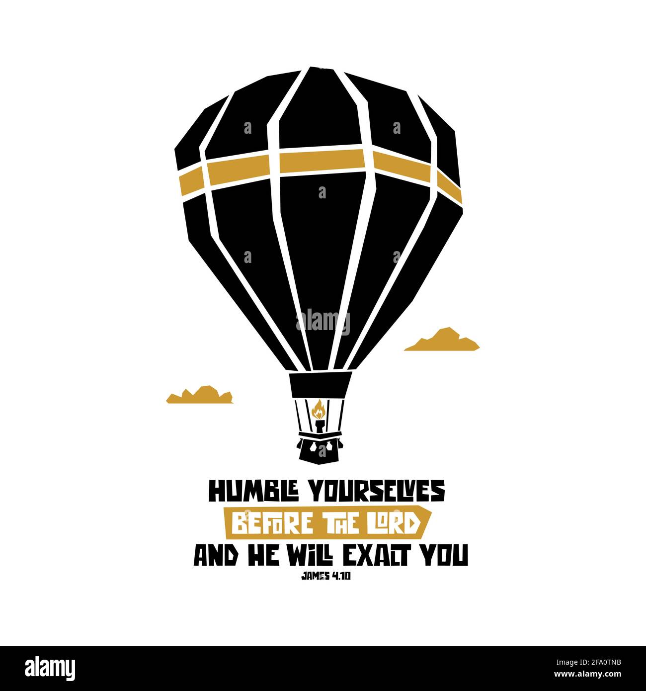 Biblical illustration. Christian art. Humble yourselves before the Lord ...