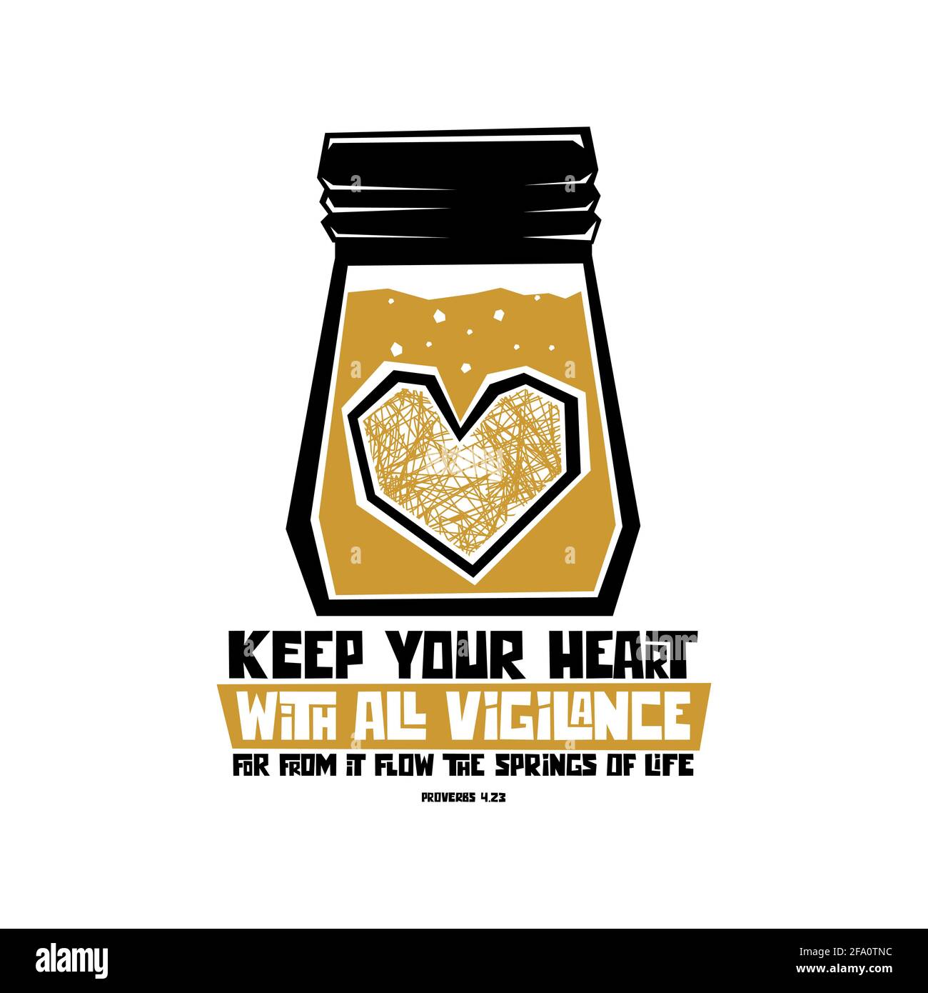 Biblical illustration. Christian art. Keep your heart Stock Vector ...