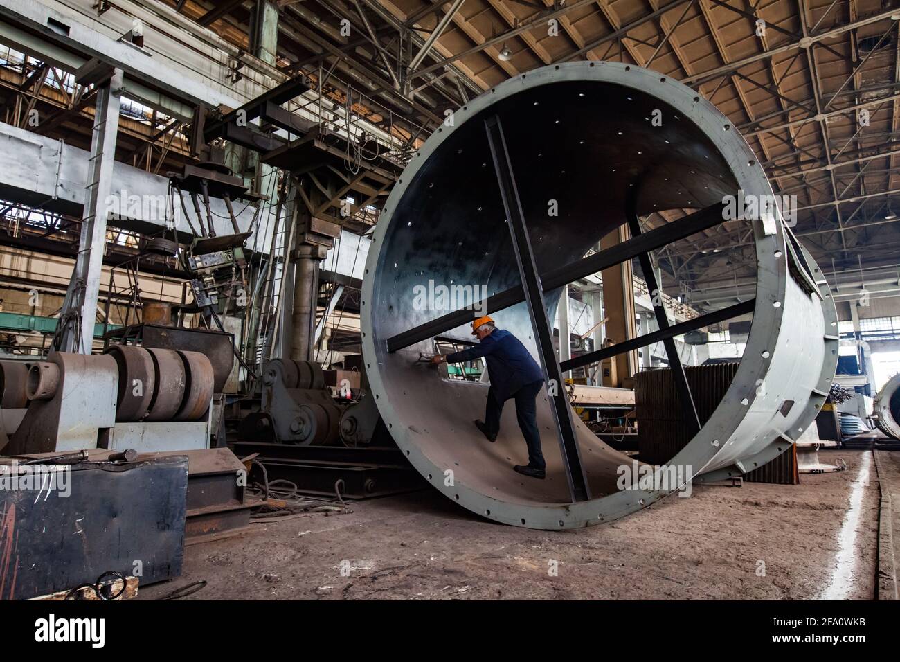 Ust'-Kamenogorsk, Kazakhstan: Vostokmashzavod factory. Heavy ...
