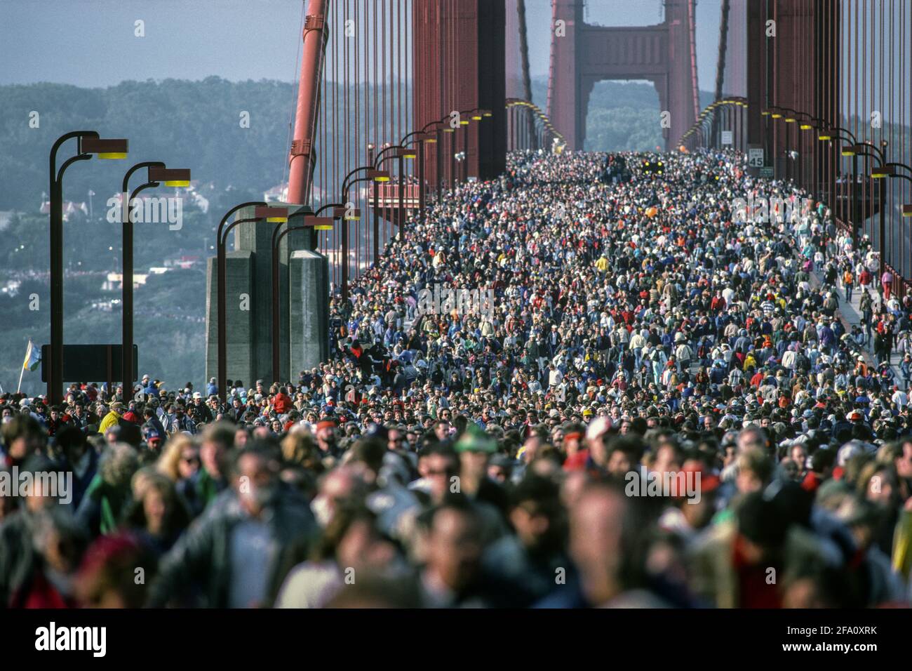 50th Anniversary of Golden Gate Bridge crowds, May 24 1987, San ...