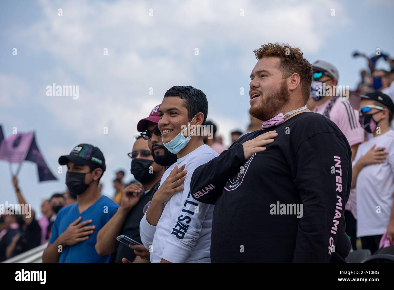 Fort Lauderdale, Florida, USA - April 18, 2021: Inter Miami CF fans ...